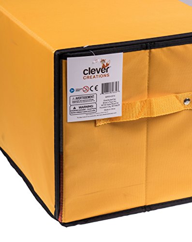 Clever Creations Collapsible Toy Storage Organizer and Play Mat for Kids - Perfect Toy Chest for Organizing Books, Toys, Games, and more - Construction Site Theme
