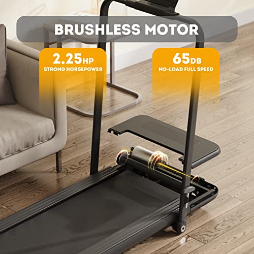Bifanuo 2 in 1 Folding Treadmill, Smart Walking Running Machine with Bluetooth Audio Speakers, Installation-Free,Under Desk Treadmill for Home/Office Gym Cardio Fitness(Black)