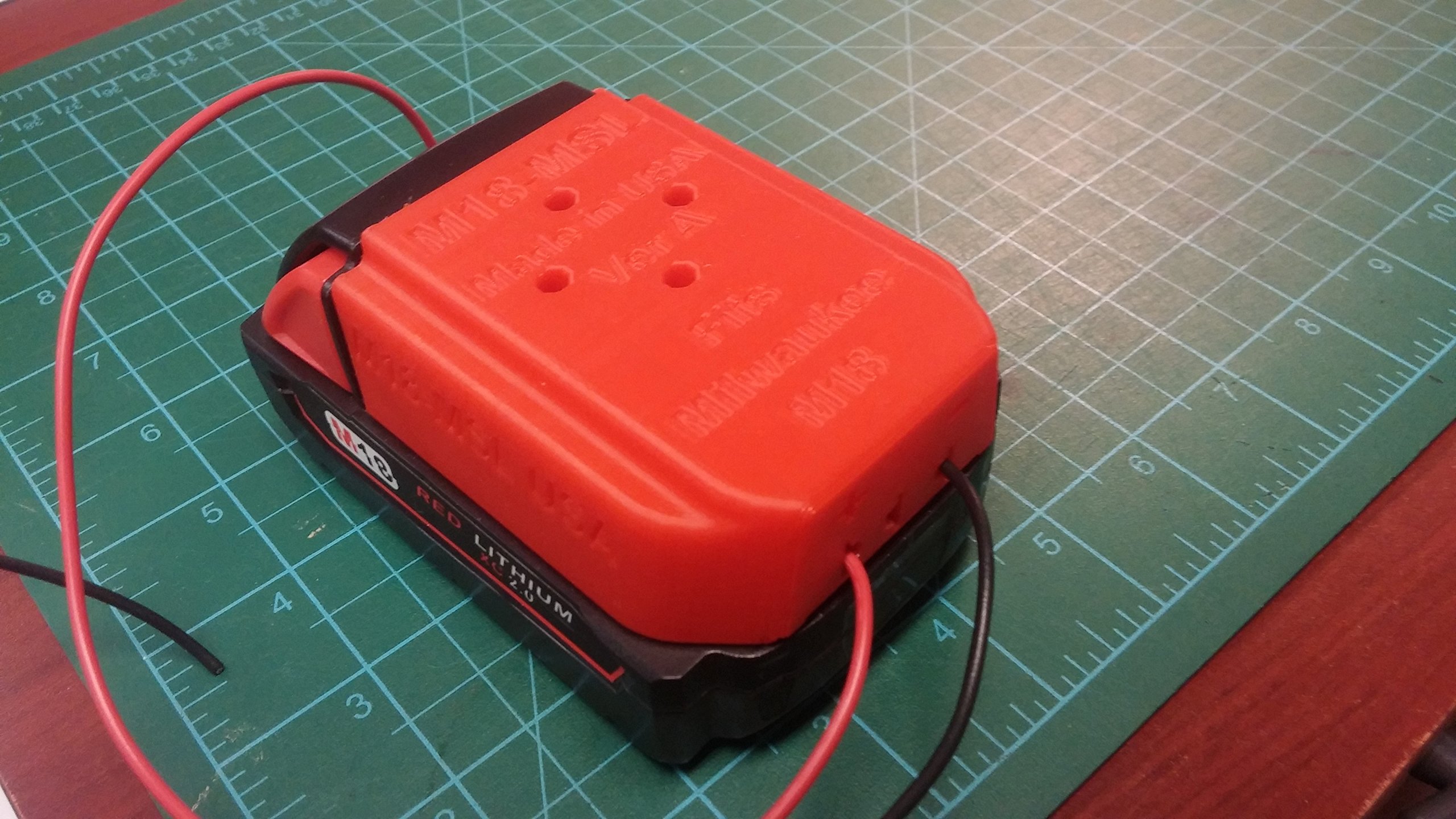 Made by Mitchell Mount Compatible with Milwaukee M18 Battery Wired 16AWG to Power Your Robot, e-Bike, Lights, Tools PN M18-16