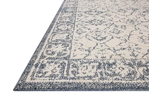 Loloi Magnolia Home by Joanna Gaines x Gigi Ivory/Blue 9'-2" x 13' Area Rug