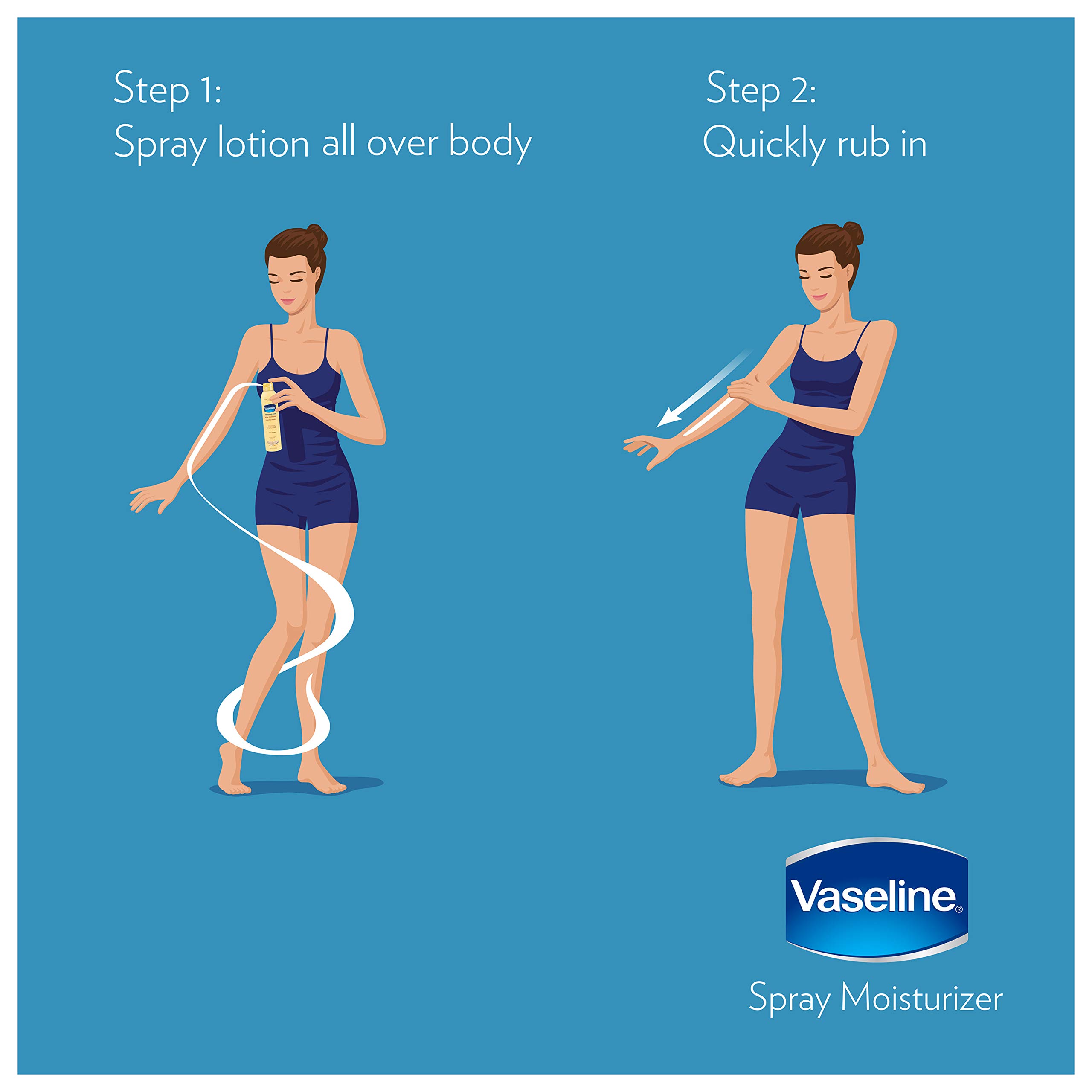 Vaseline Spray & Go Moisturizer, Cocoa Radiant, 6.5 oz (4 Pack)