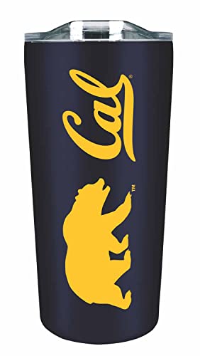 Campus Colors NCAA Stainless Steel Tumbler perfect for Gameday - 18 oz - Double Walled - Keeps Drinks Perfectly Insulated (Cal Golden Bears - Blue)