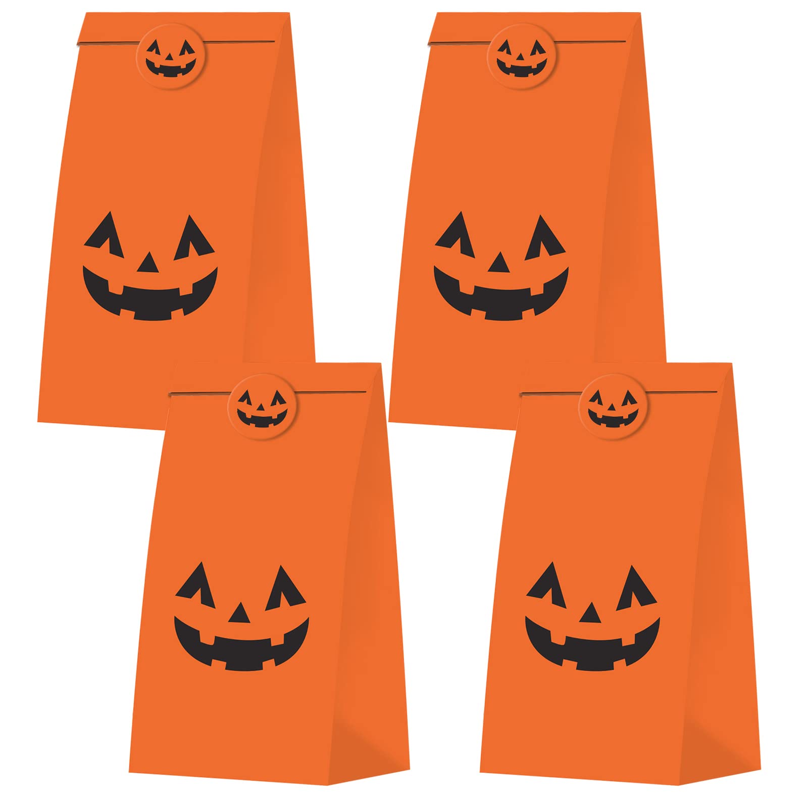 KERINGO 30 PCS Halloween Pumpkin Gift Bags for Pumpkin Decor Tote Party Favor Goody Candy Gift Bag Trick or Treat Bags for Pumpkin Decorations Party Favors for Kids Adults Halloween Party Decorations