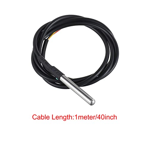 BOJACK DS18B20 1M Temperature Sensor Temperature Probe Stainless Steel Package Waterproof(Pack of 2 Pcs)