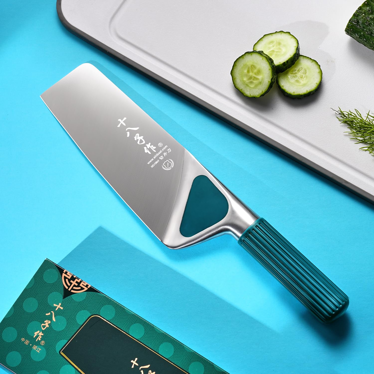 SHI BA ZI ZUO Meat Vegetable Kitchen Knife for Precise Slicing and Chopping Sleek and Wighted Bolster Enables Excellent Grip