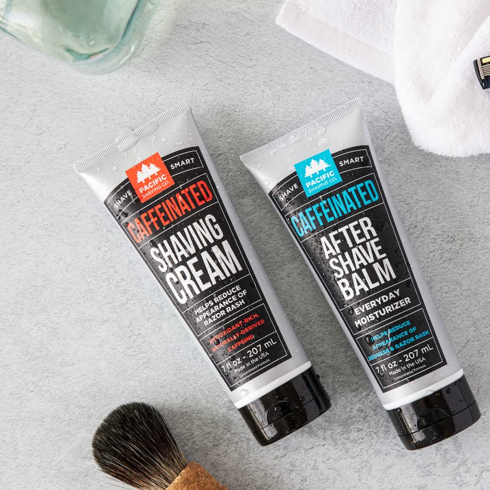 Pacific Shaving Company Caffeinated Aftershave - Helps Reduce Appearance of Redness, With Safe, Natural, and Plant-Derived Ingredients, Soothes Skin, Paraben-Free, Made in USA, 3.4 oz (4-Pack)