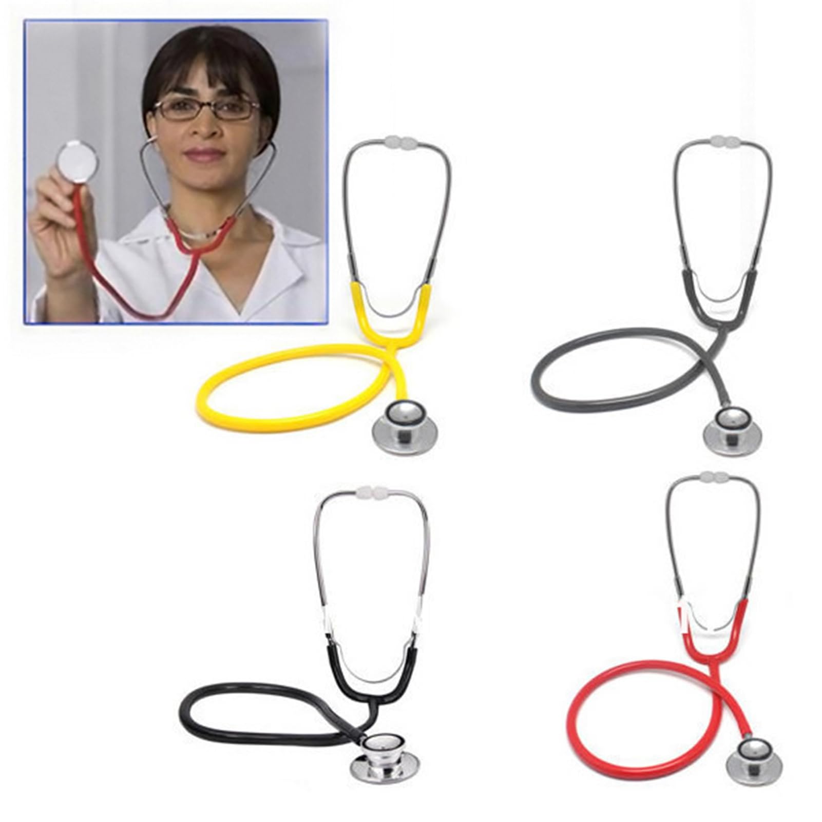 ulafbwur Portable Dual Head Doctors EMT Clinical Stethoscope Medical Auscultation Device Flimikun