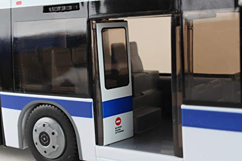 Daron RT8563 New York City MTA Metro Articulated Electric Bus 1:43 Scale- 16 Inches long White/Blue/Black