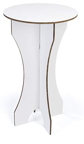 Displays2go, 20" w x 42" h Event Bar Table, Corrugated Cardboard, 3 Piece Design - White (FDCRDB42)