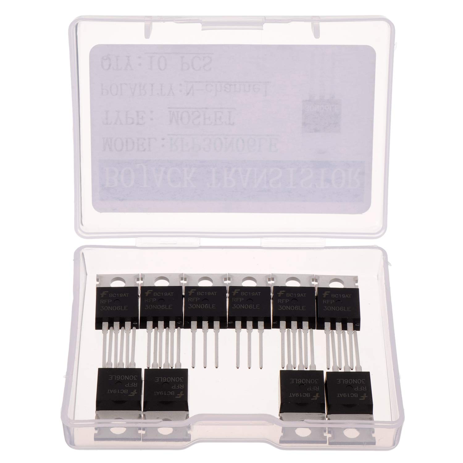 BOJACK RFP30N06LE MOSFET 30 A 60 V RFP30N06LE N-Channel Power MOSFET Transistor ESD Rated TO-220 (Pack of 10 Pcs)