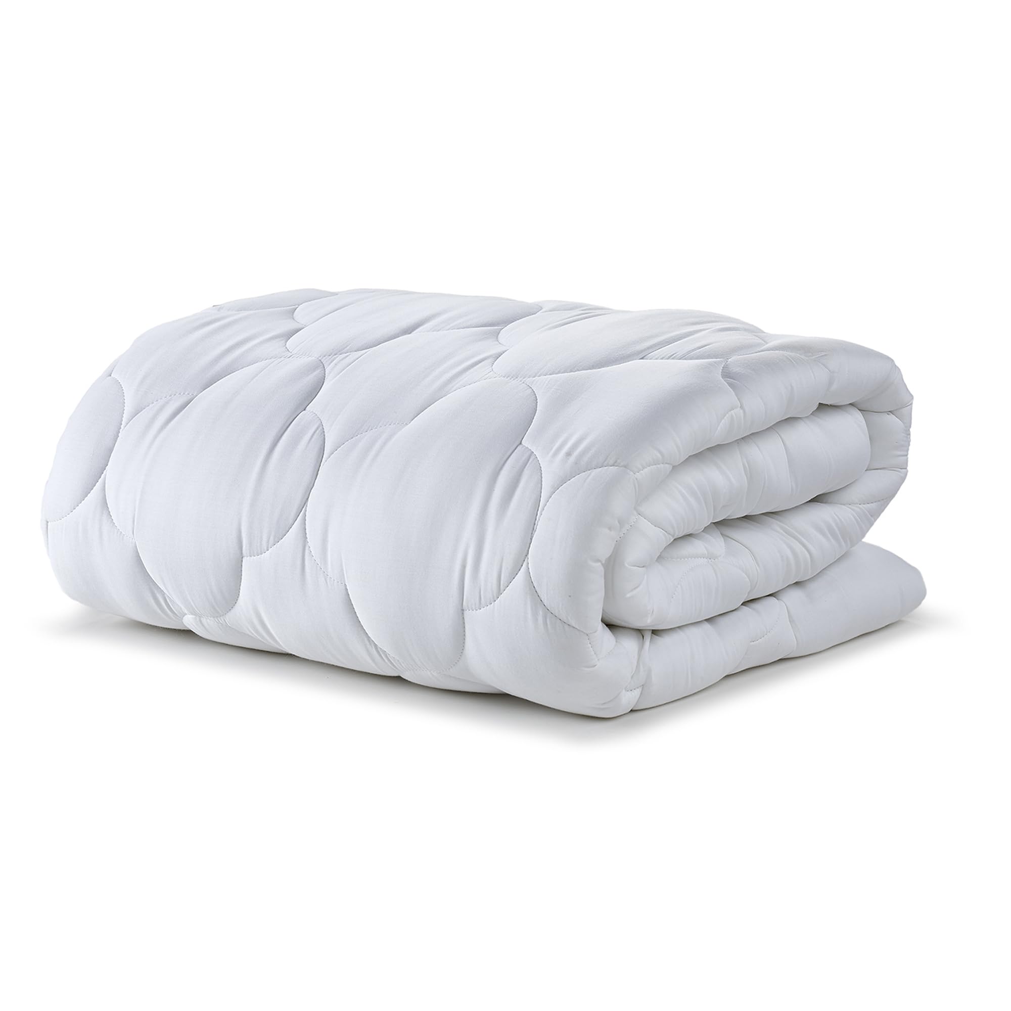 Ella Jayne Lofty 100% Cotton Plush Gel Fiber Filled Mattress Topper, 2" Extra Loft, Deep Elastic Skirt, Fits 22" Mattress - King (78″x80″x2″)