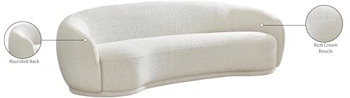 Meridian Furniture 693Cream-S Hyde Collection Modern | Contemporary Boucle Fabric Upholstered Sofa, Cream, 89.5" W x 38" D x 27.5" H