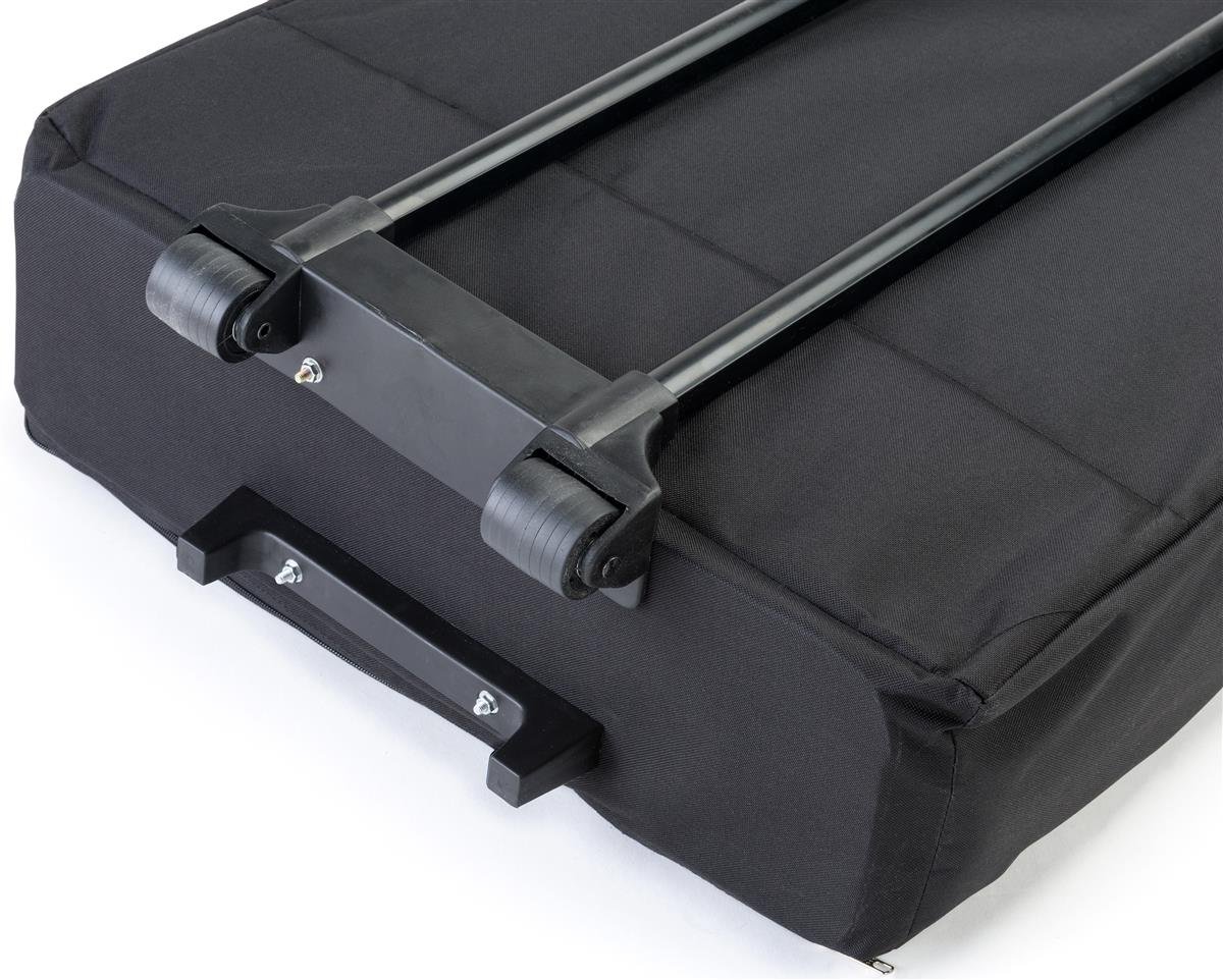 Displays2go, Rollable Carpet Black Carry Bag, Wheels, Aluminum and Canvas Construction - Black (SOCASE01)