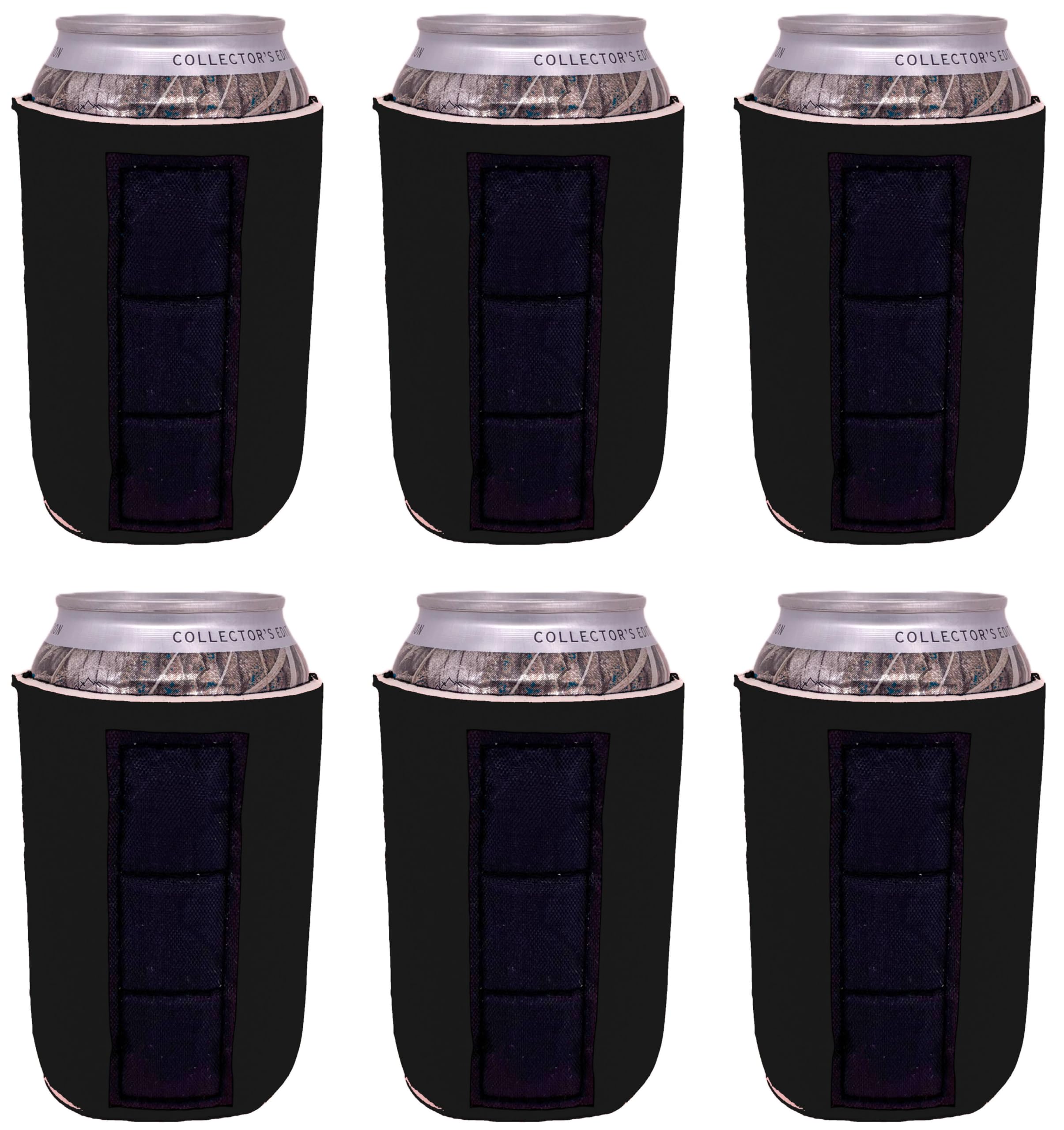 Blank Magnetic Can Coolie (6 Pack Black)