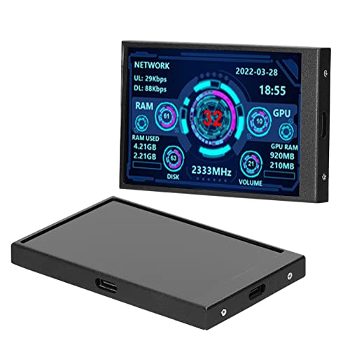 BUZHI 3.5 Inch IPS Display Screen, 3.5 Inch IPS Display Screen USB Secondary Screen Computers CPU GPU RAM D Monitor Time Date Display Horizontal Vertical Screen Switch