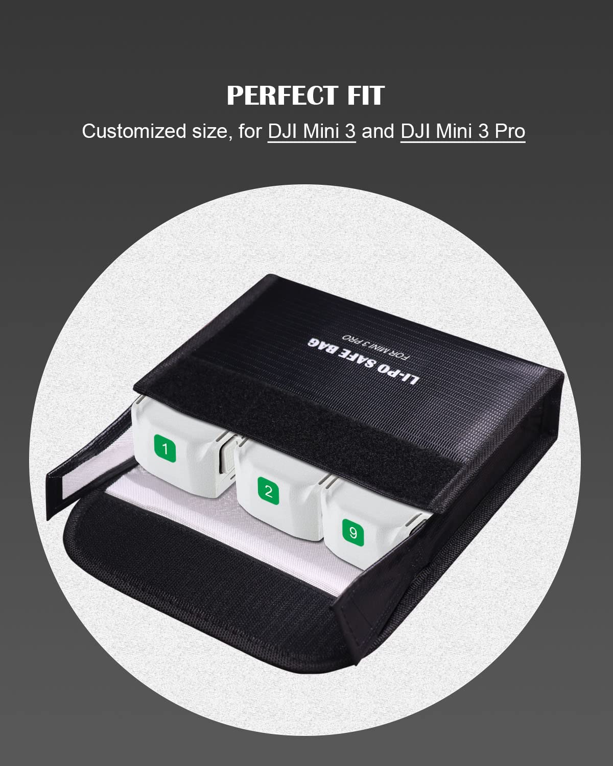 Arzroic Fireproof Battery Bag Case for DJI Mini 3/Mini 3 Pro Accessories Explosion Proof Battery Holder Protector