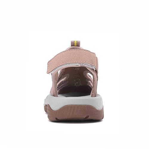 AZBZCZ Women Sandals Hiking Closed Toe Leather Waterproof Outdoor Summer Athletic Comfort and Protection Water Shoes Pink Size 7