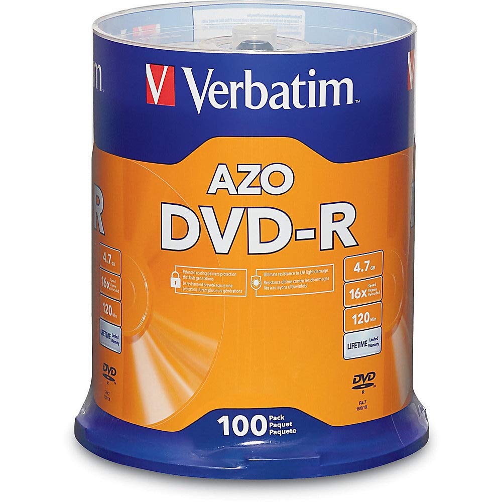 Verbatim® DVD-R Recordable Disc DISC,DVD-R,4.7GB,100PK,SR (Pack of 2)