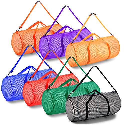 Champion Sports Mesh Duffle Bag with Zipper and Adjustable Shoulder Strap, 15β x 36β, Black - Multipurpose, Oversized Gym Bag for Equipment, Sports Gear, Laundry - Breathable Mesh Scuba and Travel Bag