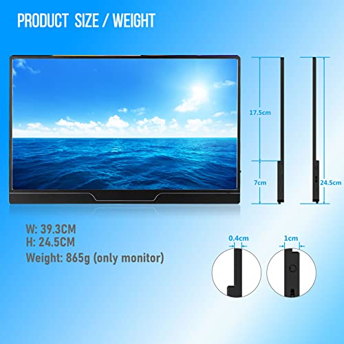 Bimawen 17.3 inch 2K Portable Monitor for Laptop - Ultra Slim,Compatible with Phones, Switch,PC,Laptop,Raspberry Pi 4,PS3,PS4 (1440p)