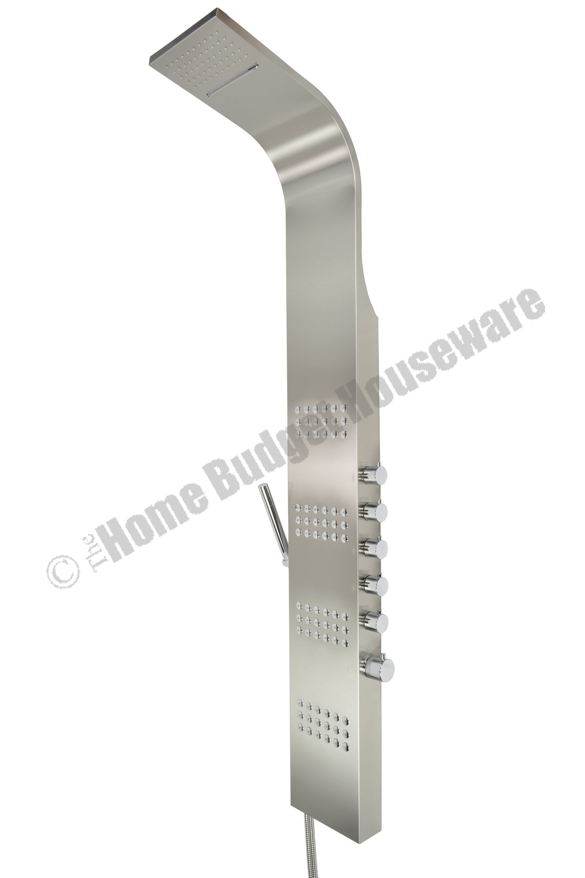 Blue Ocean 66.5β Stainless Steel SPS8727 Thermostatic Shower Panel with Rainfall Shower Head, Body Nozzles, and Handheld Shower Head
