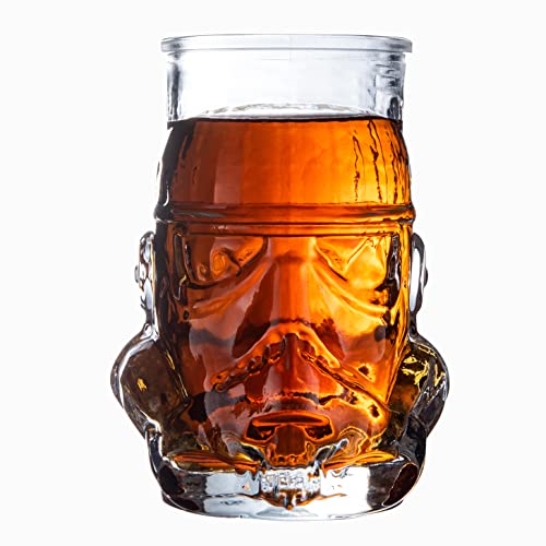 Blaster Force Gun Whiskey & Wine Decanter Set Glasses - Energized Particle Weaponry Elegant Decanter 24" - 4 Trooper Shot Glasses & Mahogany Wooden Base The Wine Savant (20 OZ) Gifts for Dad