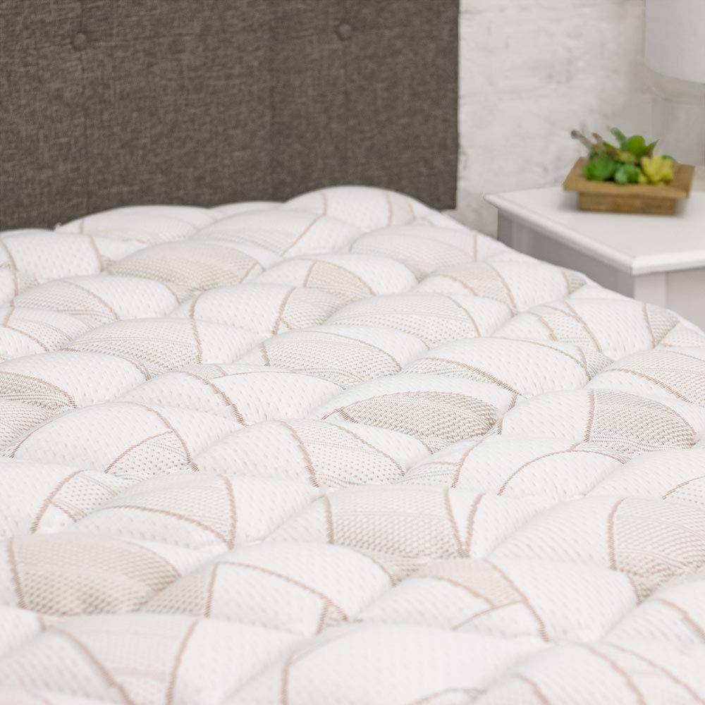 eLuxurySupply Copper Infused Mattress Pad - Fitted Skirt with Extra Plush and Thick Copper Mattress Pad Topper - Cooling Effect Pillow Top Mattress Cover Featuring Cutec Technology - California King