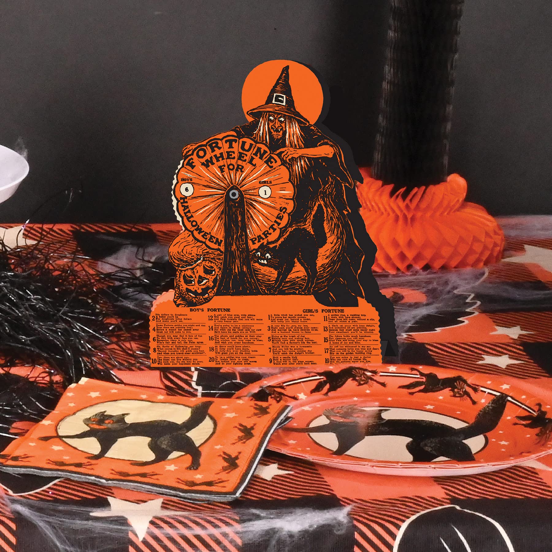 Beistle 01552 Witch Fortune Wheel Game, 9.25" x 6.75"