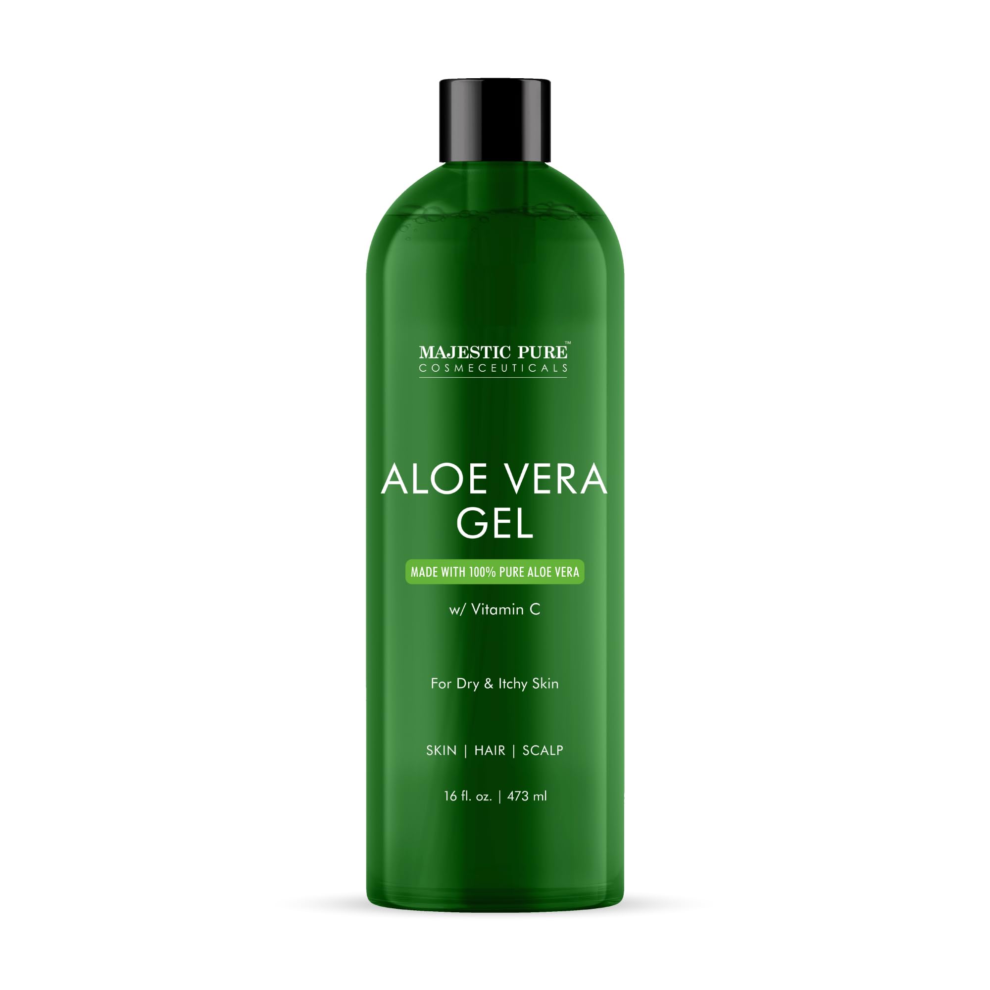 Majestic Pure Aloe Vera Gel - From Pure and Natural Cold Pressed Aloe Vera, (Packaging May Vary) - 16 fl oz