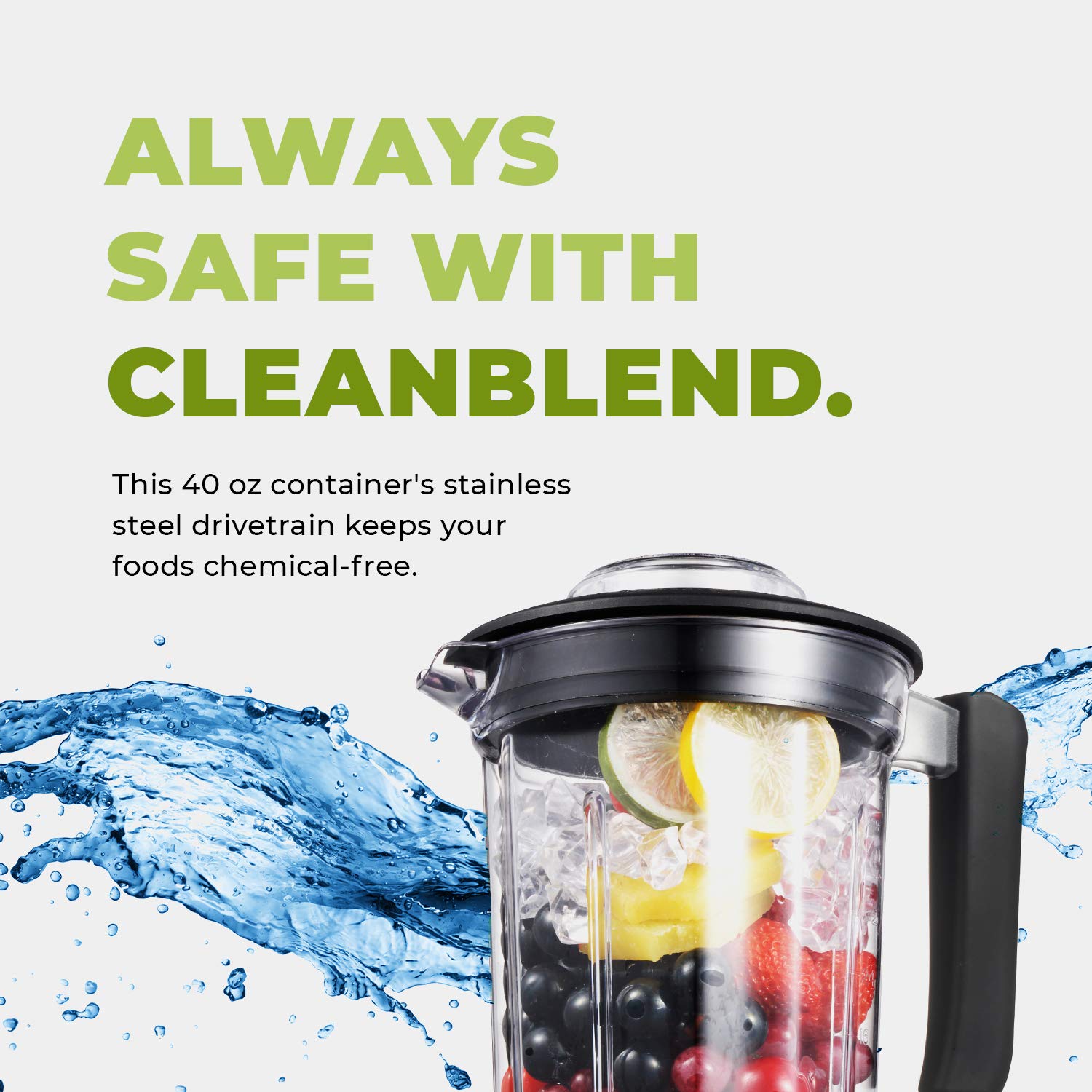 Cleanblend Ultra Blender, Low Profile Blender for Shakes and Smoothies - 40oz Compact Countertop Smoothie Blender/Maker - 8-Blade Stainless Steel, 1,000 Watt Motor, BPA-Free Tamper Wand Included (Red)