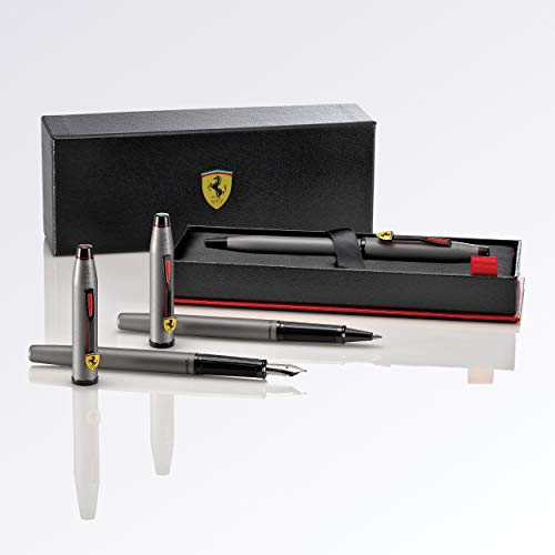 Cross Century II Scuderia Ferrari Rollerball Pen, Includes Luxury Gift Box - Titanium Grey Satin Lacquer