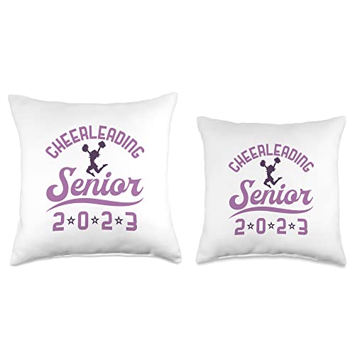 Cheer Senior Night Gifts and Apparel Cheerleading Senior Graduation Cheer Class of 2023 Throw Pillow, 16x16, Multicolor