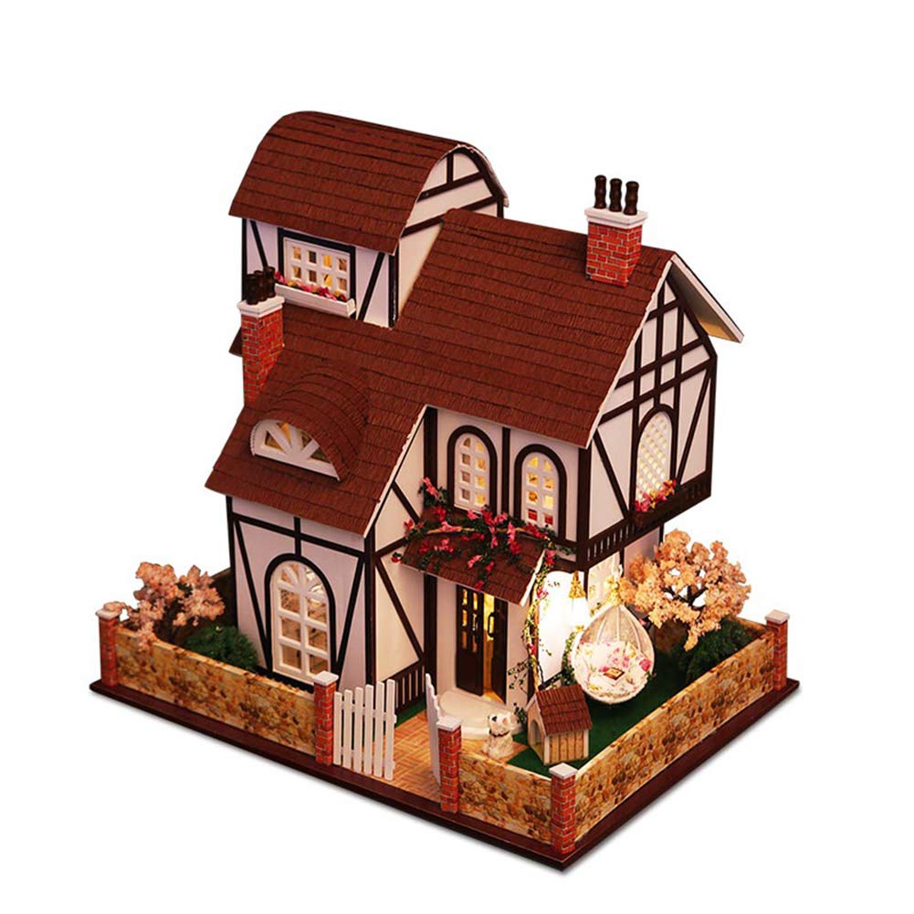 DIY Miniature Dollhouse Kit with Music Box Rylai 3D Puzzle Challenge for Adult Kids (Flower Town)