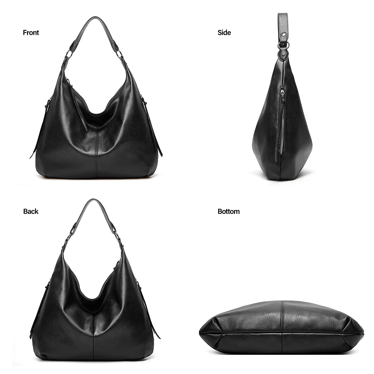 Ashioup Hobo Bags for Women Slouchy Purse Soft PU Leather Handbag Shoulder Bag Apricot