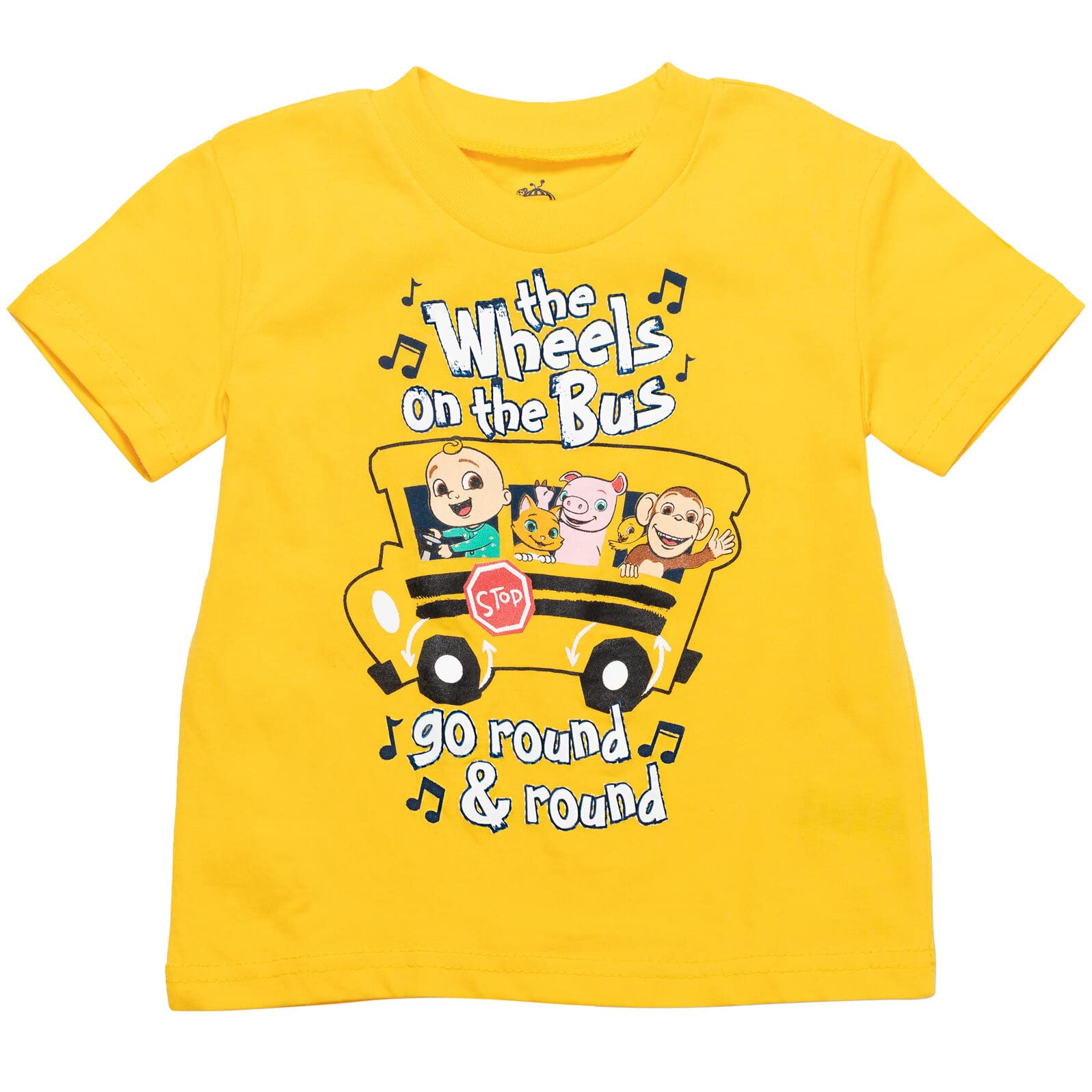 CoComelon JJ Toddler Boys T-Shirt French Terry Shorts Set Yellow/Blue 2T