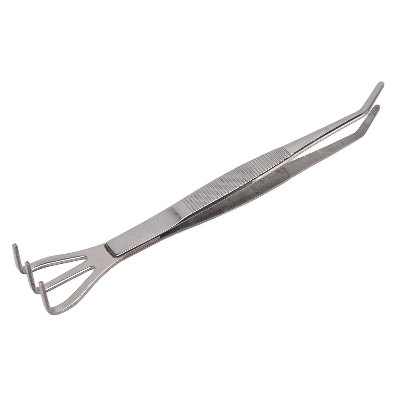 Bonsai Root Rake, 3Prong Nonslip Stainless Steel Root Rake, Ergonomic Handle for Loose Soil for Potted Plant (Bent)