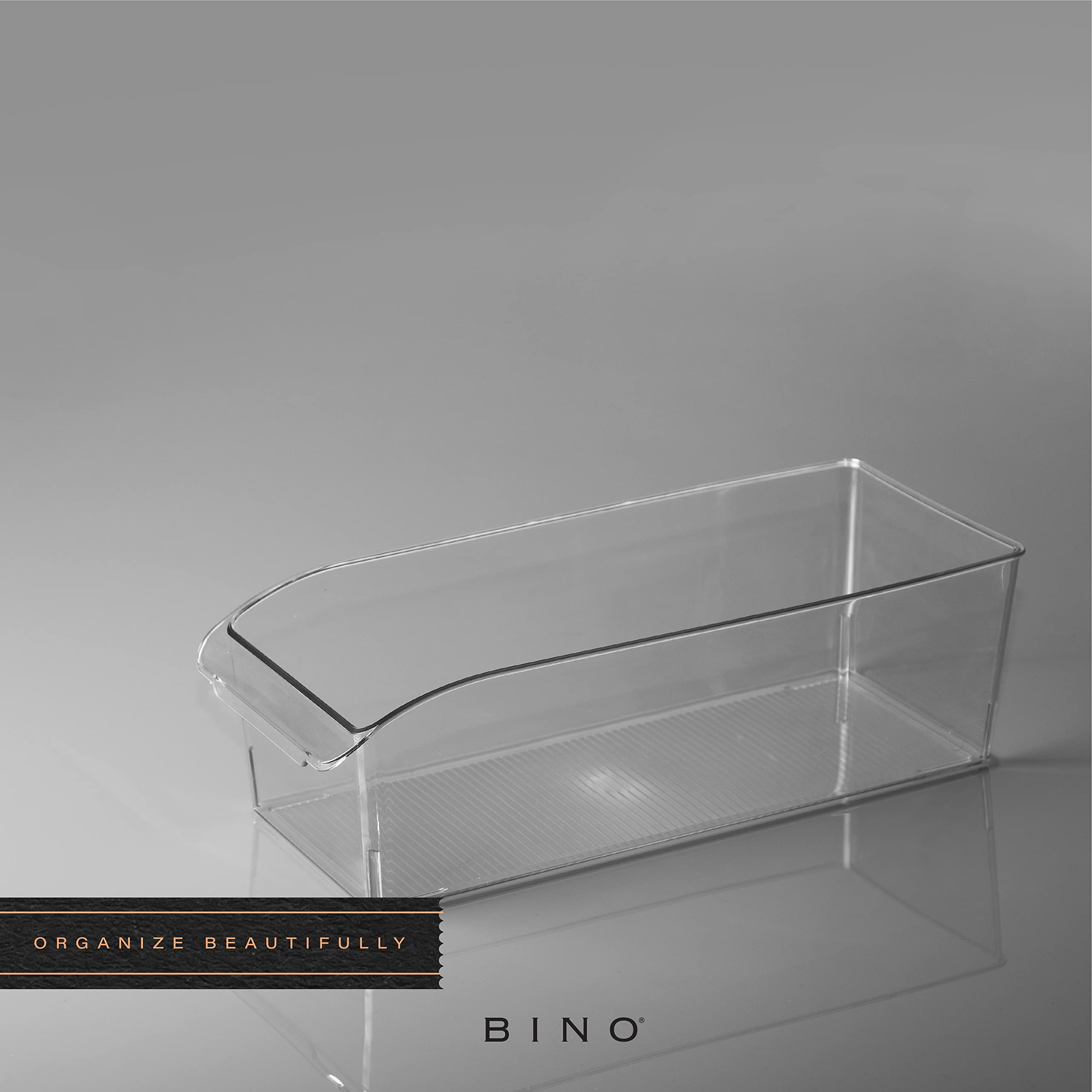 BINO | Plastic Storage Bins, Large - 24 Pack | THE CURVE COLLECTION | Multi-Use Organizer Bins | Built-In Handle | BPA-Free | Pantry Organization | Home Organization | Fridge Organizer | Freezer Org