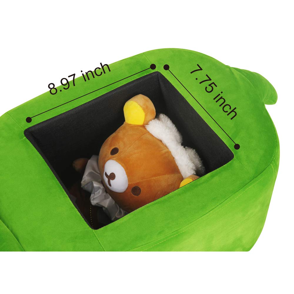 Animal Storage Ottoman, Upholstered Footrest Stool, Green Dinosaur Shape for Kids Ride-on, Cute Decorative Stool for Living Room/Kids Room, 1 Pack