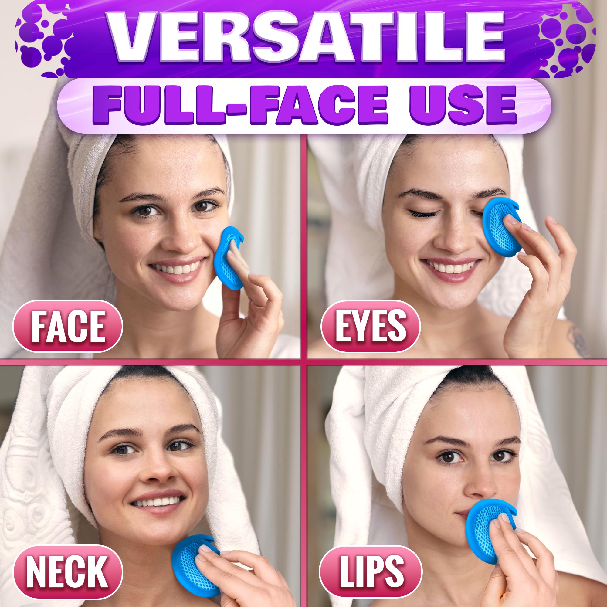 Makeup Remover Cloth Exfoliating Face Scrub - 3Pcs Microfiber Cloth Facial Blackhead Remover Reusable Eye Makeup Remover Pads Face Cleansing Wipes for Women, Men - Exfoliating Washcloth Acne Wipes