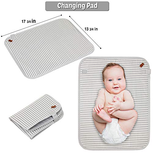 Baby Diaper Caddy Organizer 100% Cotton Canvas Stylish Rope Nursery Storage Bin Large Portable Tote Bag & Car Organizer with Removable Inserts Top Baby Gift Basket and Bonus Diaper Changing Pad
