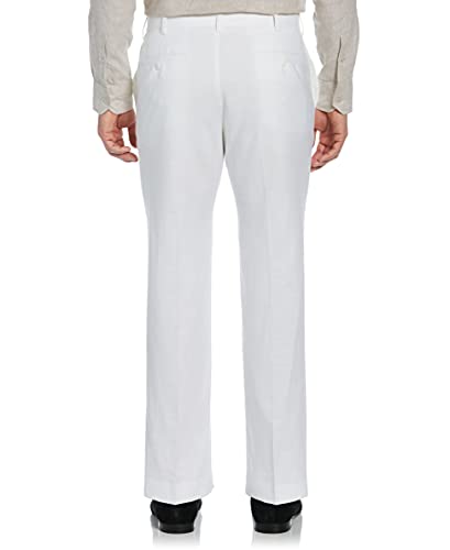 Cubavera Men's Big and Tall Flat Front Linen Blend Dress Pant (Waist Size 30 - 54 Big & Tall), Bright White, 48W x 30L Big Tall