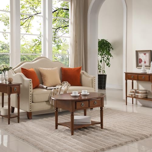 Coastal 30 in. Solid Wood Hall Console Table with Drawer Storage, Pecan Brown β Leick Home, 20027-PC
