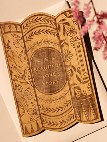 Beautiful Love Story Wood Card [Personalized Gifts, Custom Message, Love, Anniversary, Wedding, Birthday, Just Because]