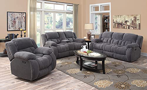 Coaster Furniture Weissman Pillow Padded Motion Sofa Charcoal 601921