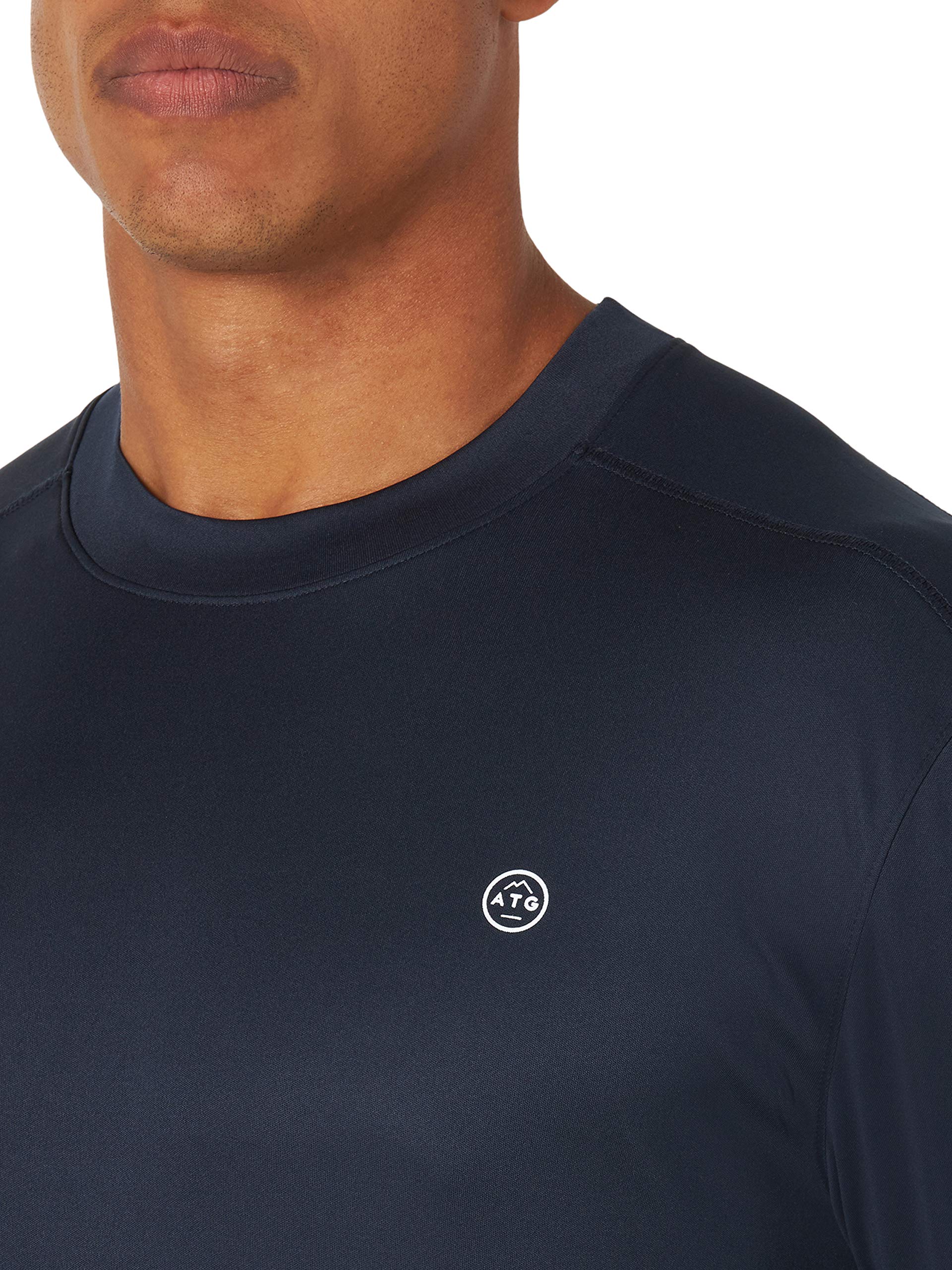 ATG by Wrangler mens Long Sleeve Performance Sun T Shirt, Navy, Large US