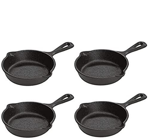 Bruntmor Pre-Seasoned Cast Iron Pan 3.5 Inch Mini Skillet Bundle - Nonstick Frying Pan Heavy Duty Cast Iron Pot | Chef Quality Pans for cooking |For Indoor & Outdoor Use Grill, Stovetop, Oven Safe