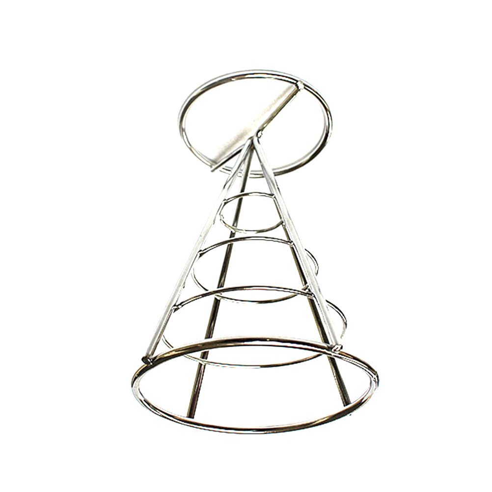 BESTONZON 2-Piece French Fry Stand Metal Spiral Cone Basket Holder for Fries Fish and Chips and Sauce Dippers