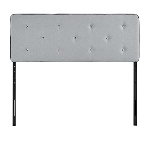 Classic Brands Maxwell Tufted Upholstered Headboard, Light Grey, Queen