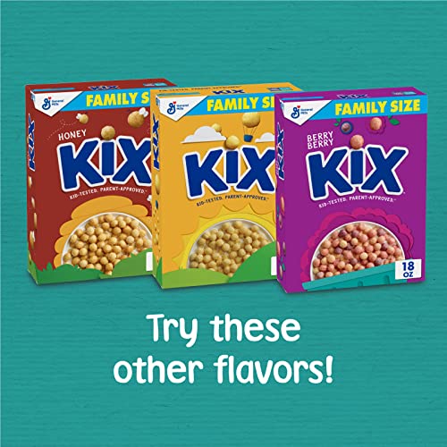 Berry Berry Kix Whole Grain Breakfast Cereal, Crispy Corn Cereal, Family Size, 18 oz
