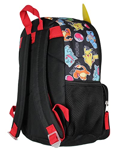 Bioworld Pokemon Backpack 3D Pikachu Bulbasaur Squirtle Charmander 14" Kids School Travel Backpack